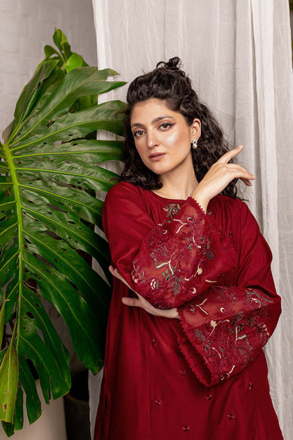 New Arrival - Afeefa - 2Pc Stitched Embroidered Dress – Sadabahar